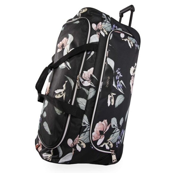 bebe | Bags | Nwt Bebe 3 Rolling Duffel Bag Suitcase Bewd3630bkfl Black ...